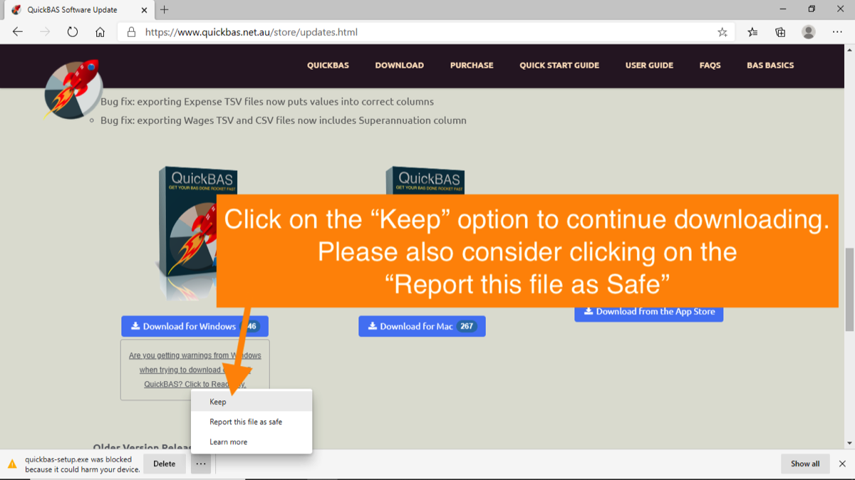 QuickBAS Software Update